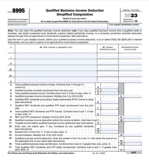 What is Form 8995? Complete Guide on the QBI Deduction for Small ...